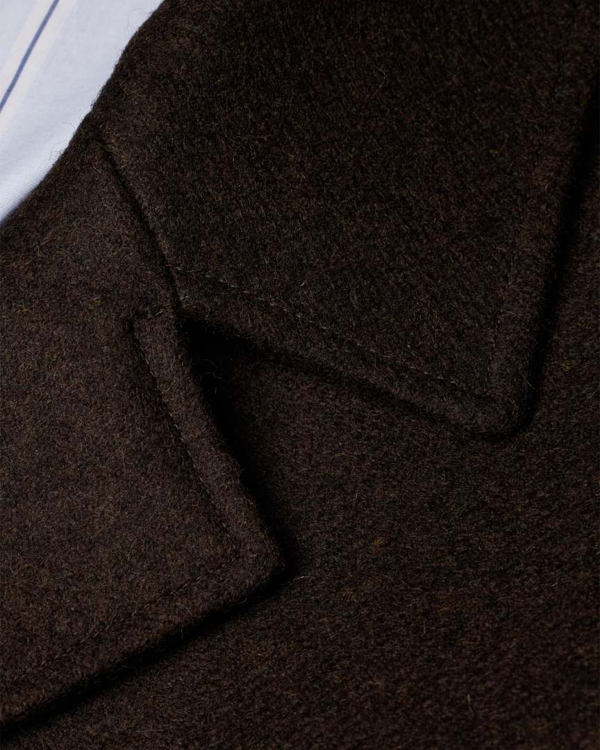 Men's Dark Brown Wool Overcoat