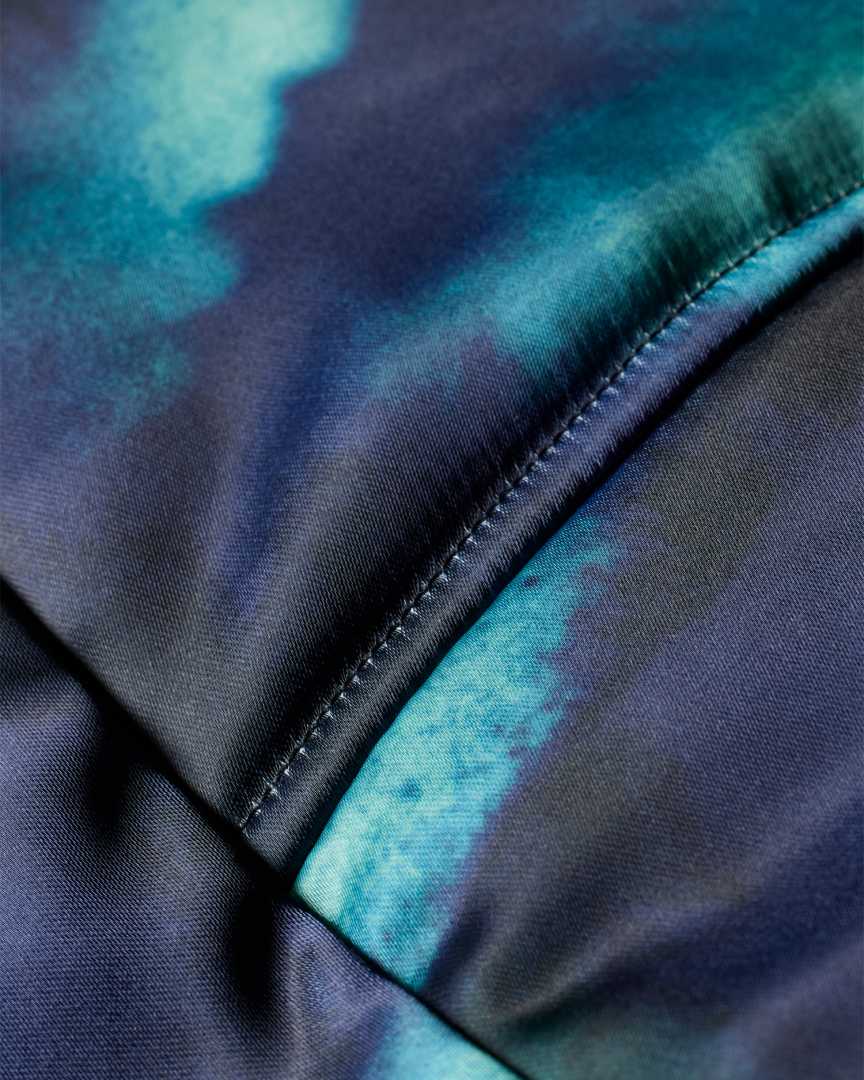 Women's Peacock Blue 'Aurora' Reversible Quilted Jacket