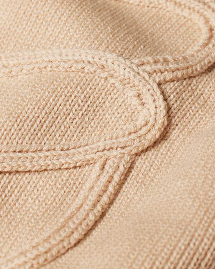 Women's Ivory Raised Stem Stitch Knitted V-Neck Sweater