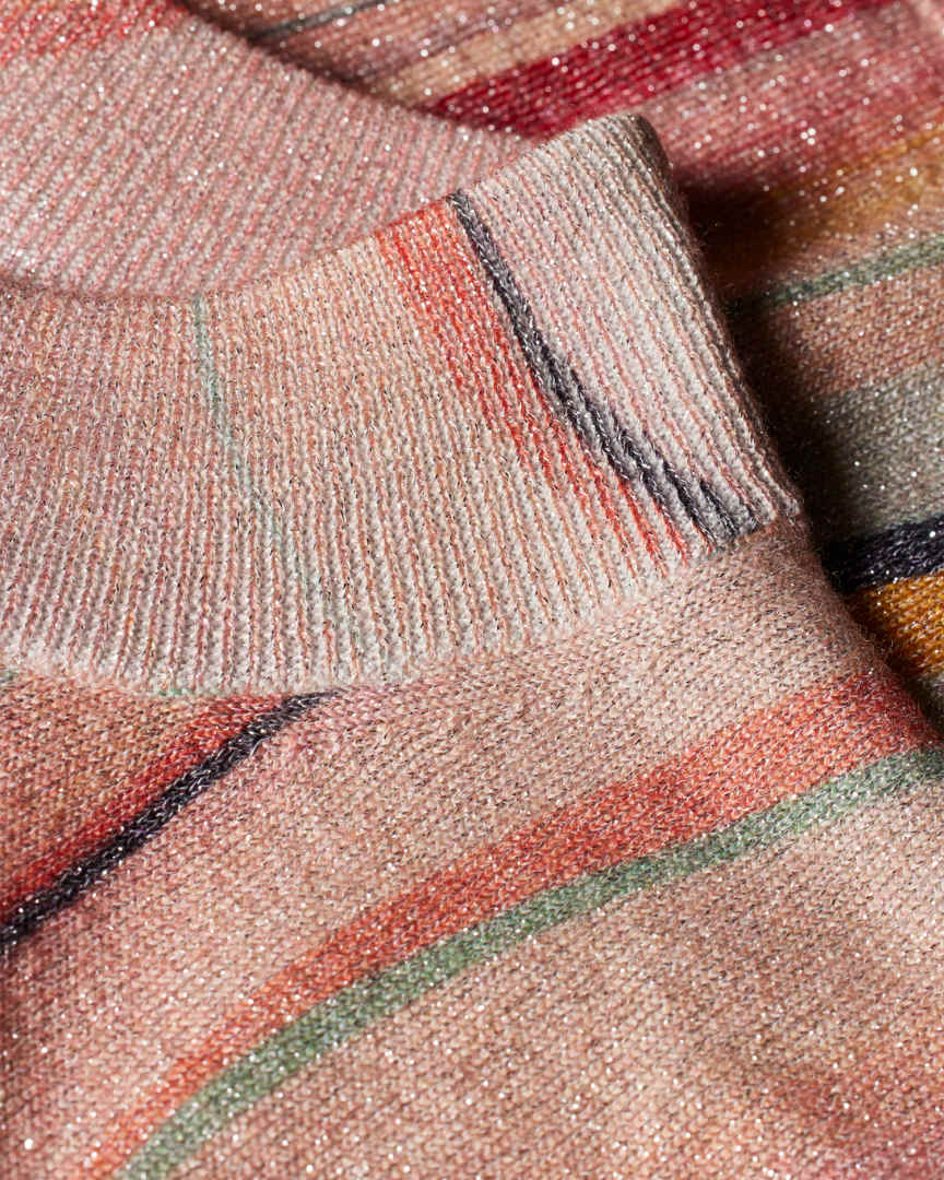 Women's Glitter 'Swirl' Wool-Blend Turtle Neck Sweater