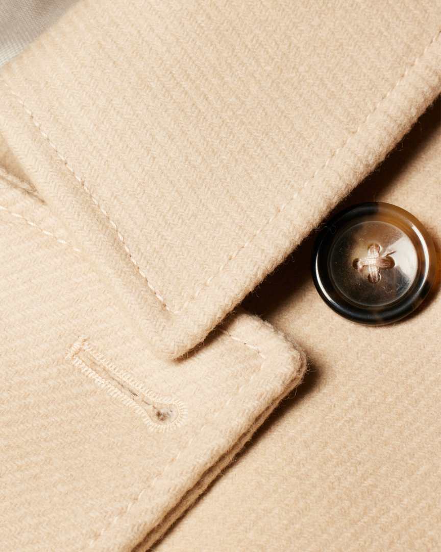 Women's Sand Wool-Cashmere Blend Cropped Cocoon Jacket