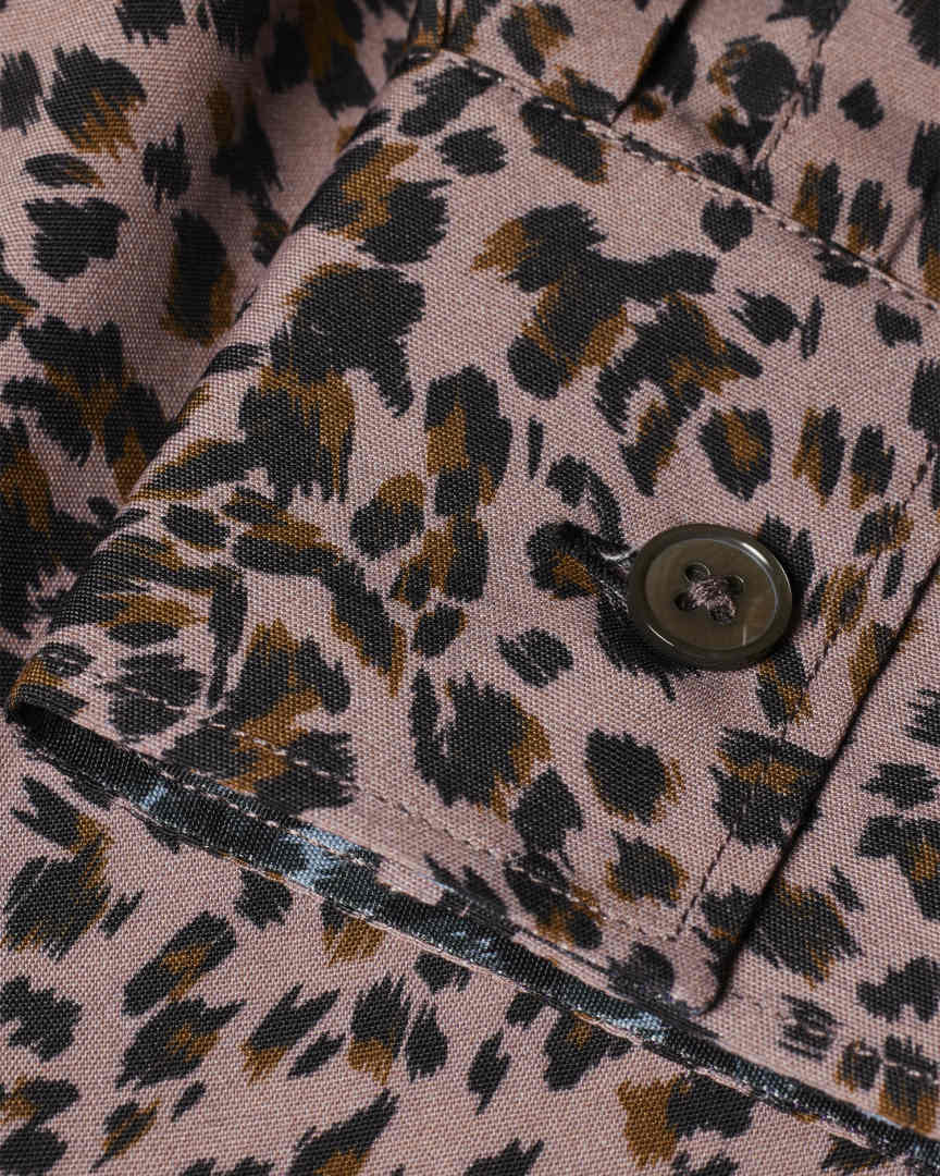 Dusky Pink 'Leopard' Print Viscose Shirt