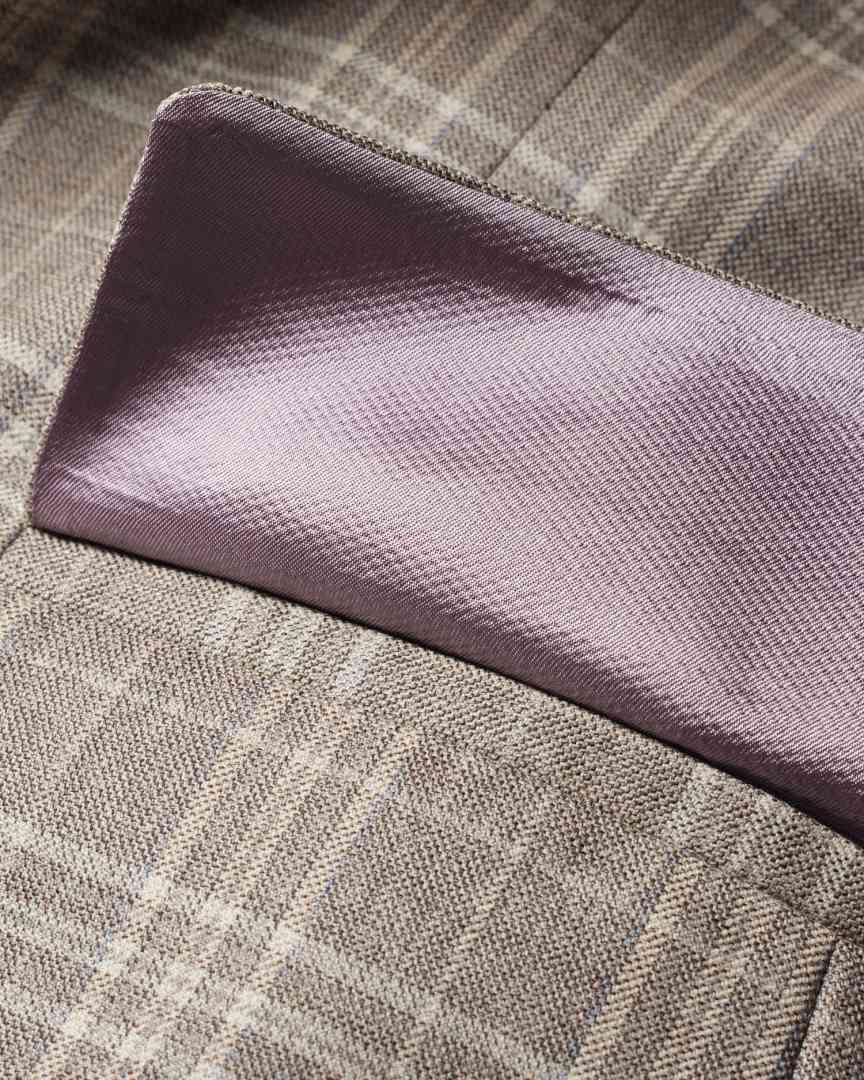 Men's Tailored-Fit Grey Check Buggy Lined Wool Blazer