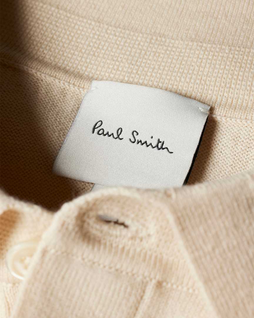 Men's Ecru Organic Cotton Knitted Polo Shirt